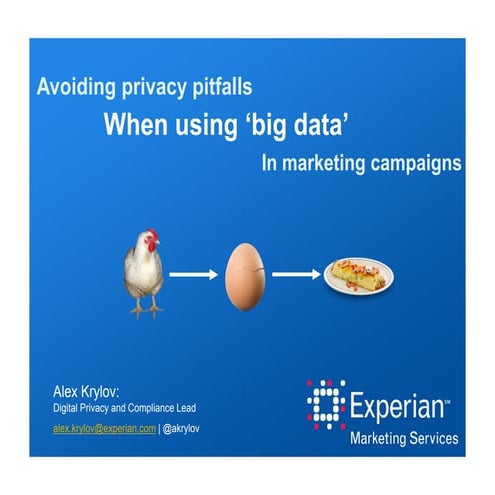 Avoiding Privacy Pitfalls When Using Big Data in Marketing | PPT