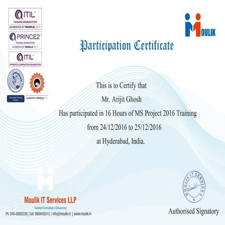 Certificate No 16471 Arijit Ghosh | PDF