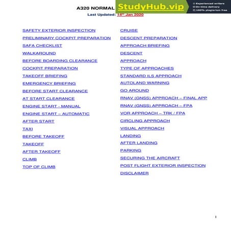 A320 NORMAL PROCEDURES | PDF