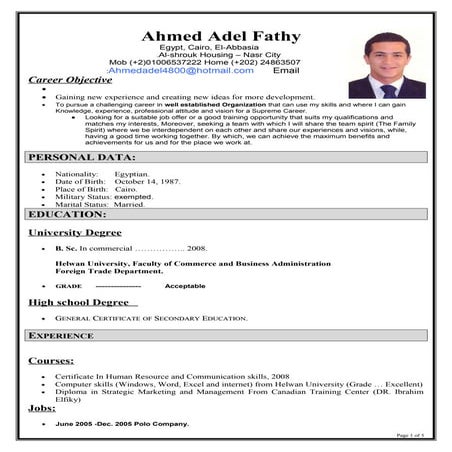 Ahmed Adel CV | PDF