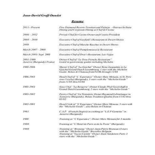 Jean-David Groff-Daudet Resume 2015 | PDF