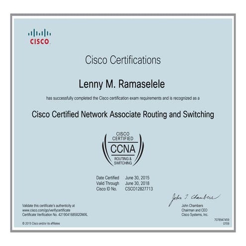 CCNA CERTIFICATE | PDF