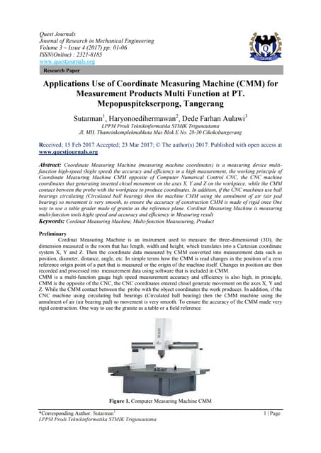 COORDINATE MEASURING MACHINE | PPT | Physics | Science
