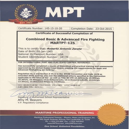 Advandced-Fire-Certificate-MPT | PDF