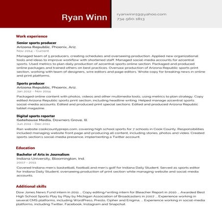 Ryan Winn's resume (1) | PDF | Sports