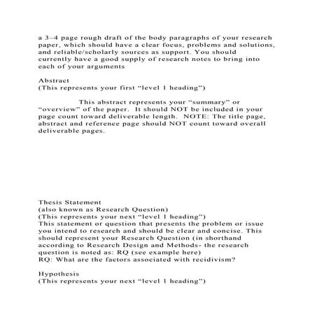 a 3–4 page rough draft of the body paragraphs of your research paper.docx