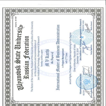 I MBA Certificate | PDF