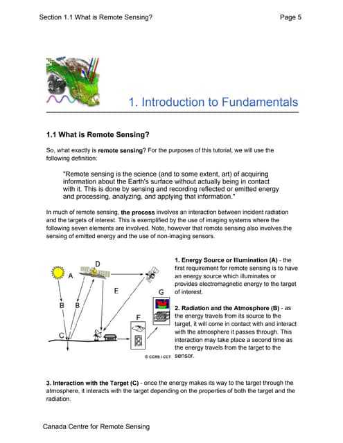 Role of electromagnetic Radiation in Remote Sensing | PDF