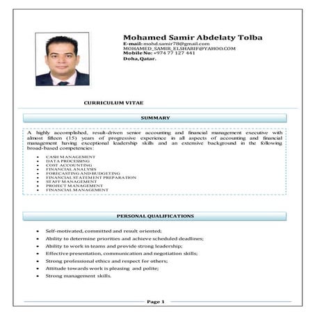 Mohamed Samir CV - update16 feb2016 | DOCX | Business Accounting ...
