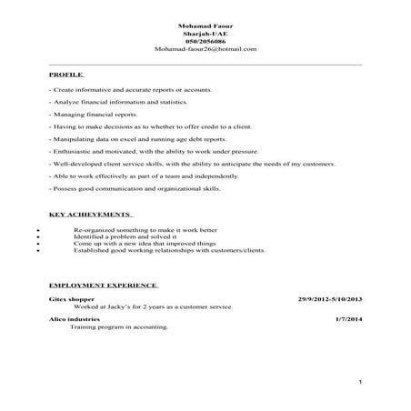 Mohamad Faour cv | DOC