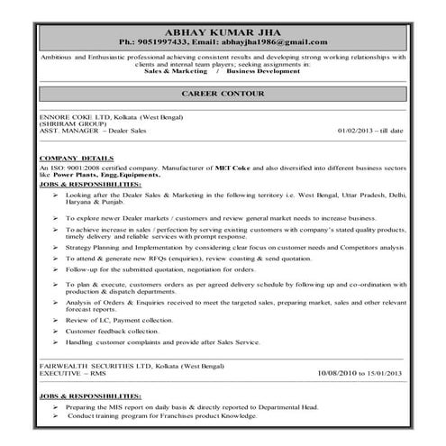 Abhay jha (CV) | PDF