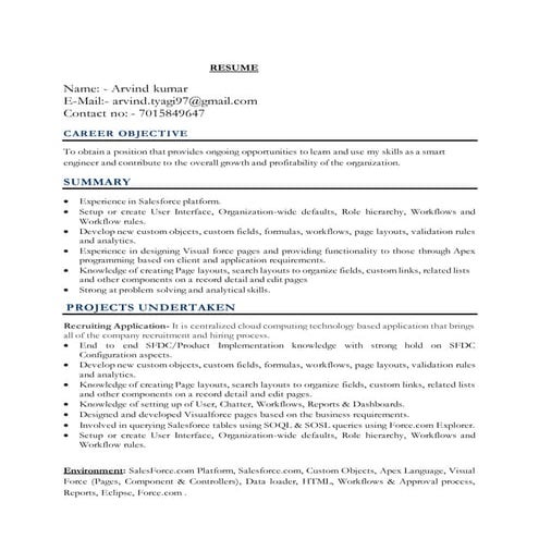 arvind resume updated | DOCX