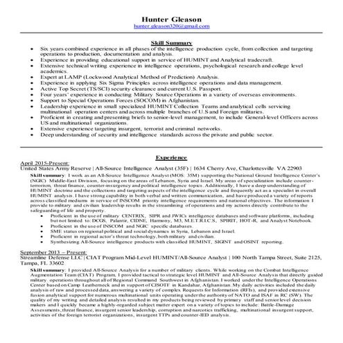 Hunter Resume (OSINT) | DOCX