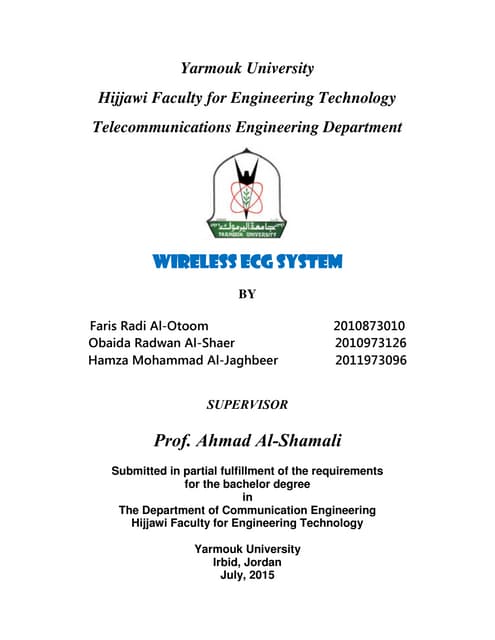 An Electrocardiograph based Arrythmia Detection System | PDF
