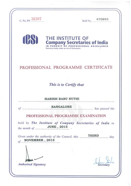 Information Technology Certificate | PPT