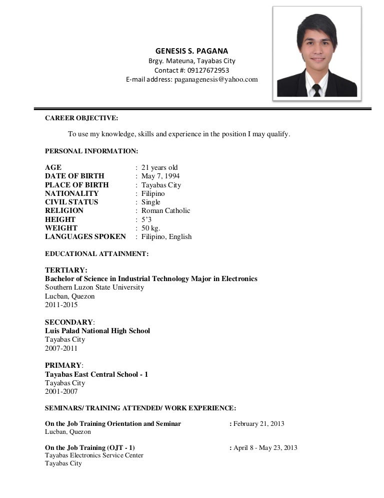 Genesis Resume NF2