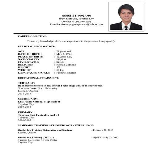 Genesis Resume NF2 | PDF