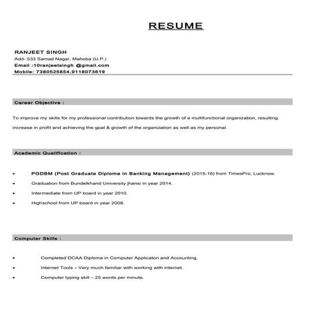 Ranjeet CV dec | PDF