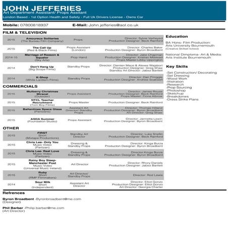 John Jefferies CV 2016 | PDF