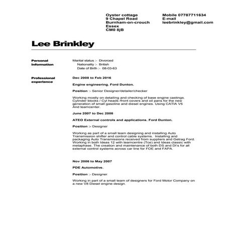 David Quinn -New CV | DOCX