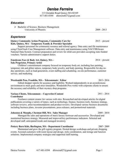 Revised Resume | DOCX