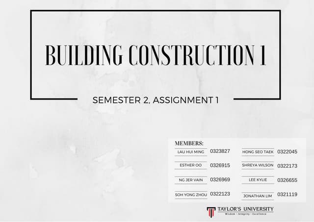 BUILDING CONSTRUCTION REPORT | PDF