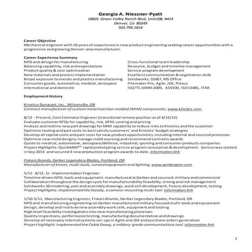 Resume vincent priest 072016 | PDF