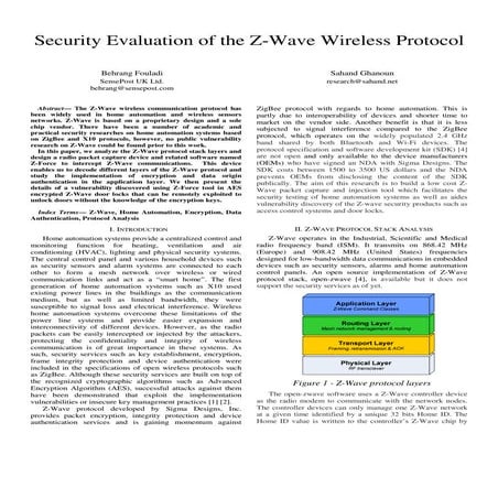 Security Evaluation of Z-Wave_WP | PDF