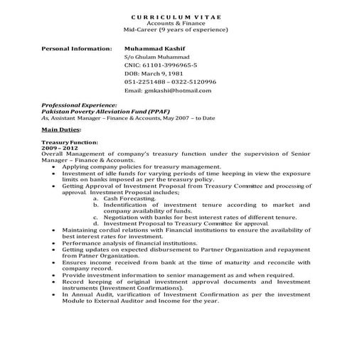 Muhammad Kashif - CV | DOCX