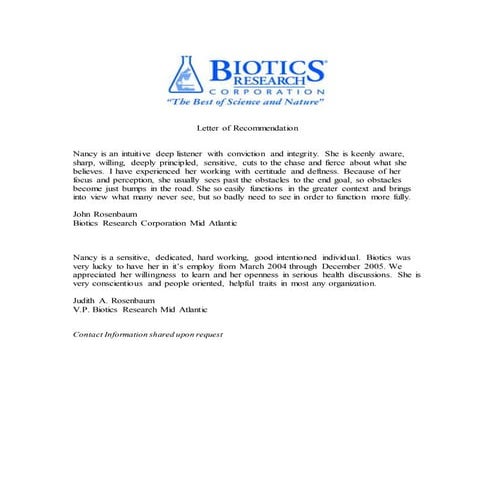 Biotics Rosenbaum Letter of Recommendation | DOCX