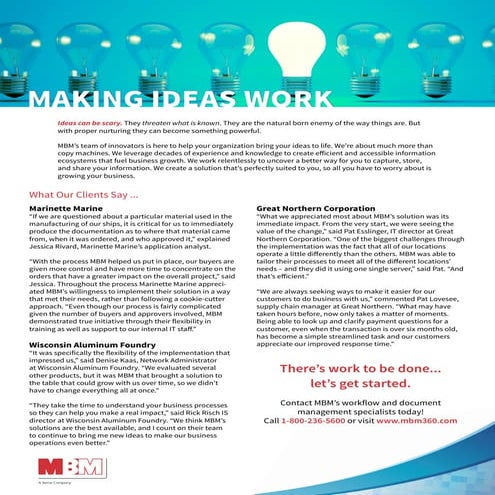 Making Idea Work Sell Sheet | PDF