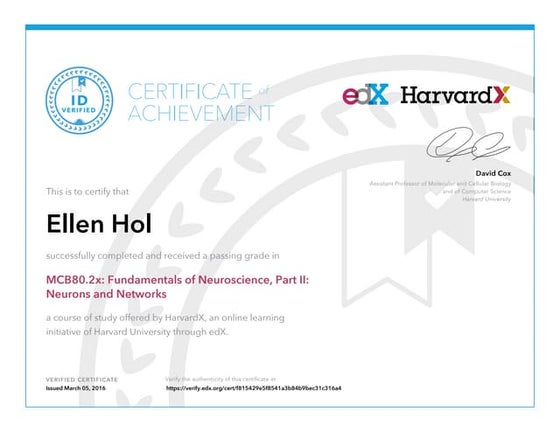 Harvard edX Fundamentals of Neuroscience | PPT