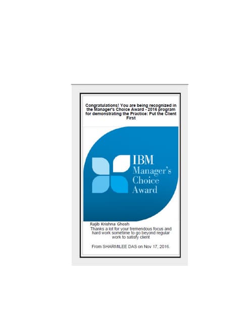 IBM Managers Choice Award | PDF | Business | Business and Finance