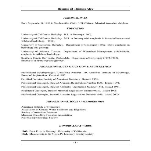 T. Aley Resume 0315 | PDF