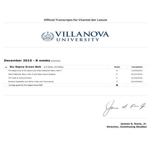 University Alliance Transcript | PDF