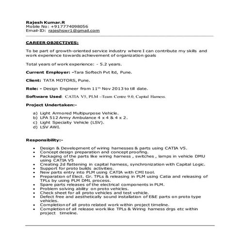 rajesh resume latest | DOCX