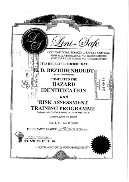 Programme in Safety Management | PDF