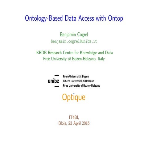Ontology-Based Data Access with Ontop | PDF | Databases | Computer Software and Applications