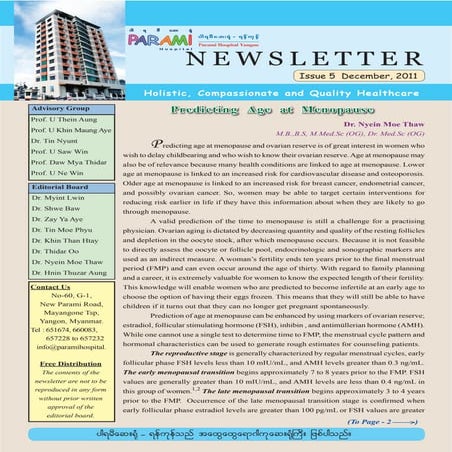 Parami Hospital- News Letter | PDF