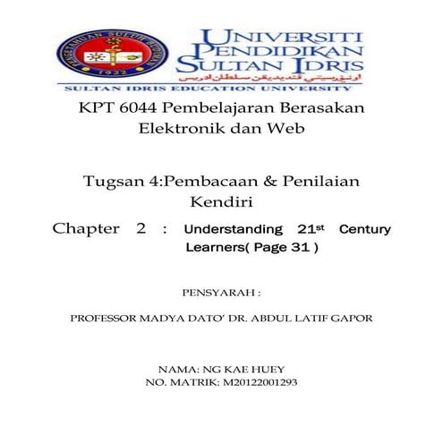 Tugasan 4 : Penilaian Kendiri | PDF