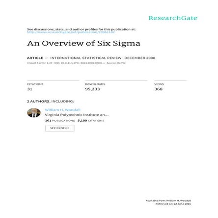 A4 montgomery-woodall-six-sigma | PDF