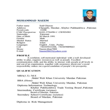NAEEM CV update | DOCX | Secondary Education | Education