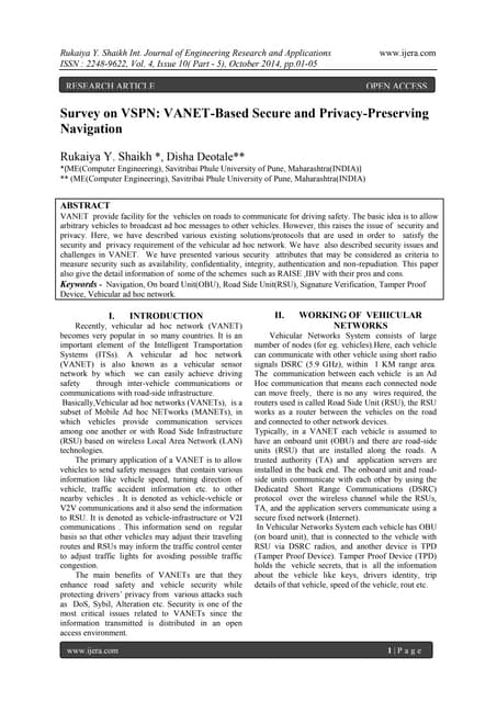 Vanet Security And Privacy An Overview Pdf