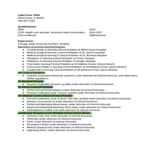 BSN Resume | PDF