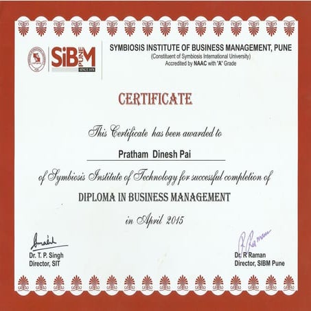 sibm certificate | PDF
