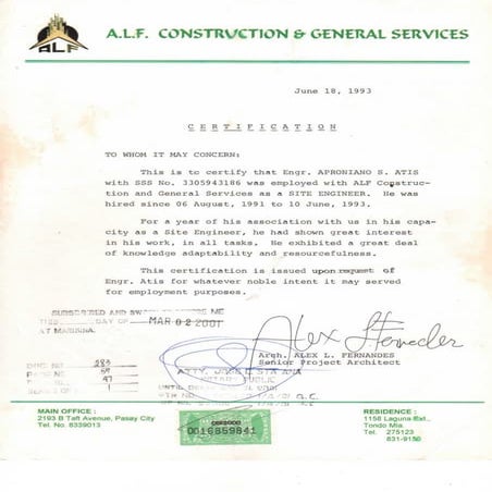 ALF Construction & General Services | PDF