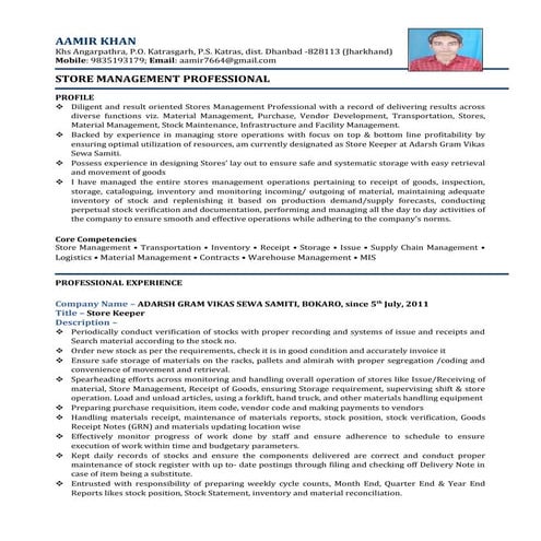 AAMIR KHAN - resume | DOC