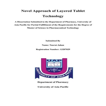 Novel Approach of Layered Tablet Technology | PDF