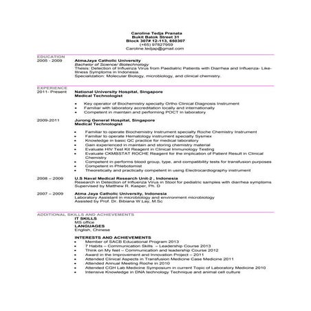 Caroline's CV 2015 | DOC