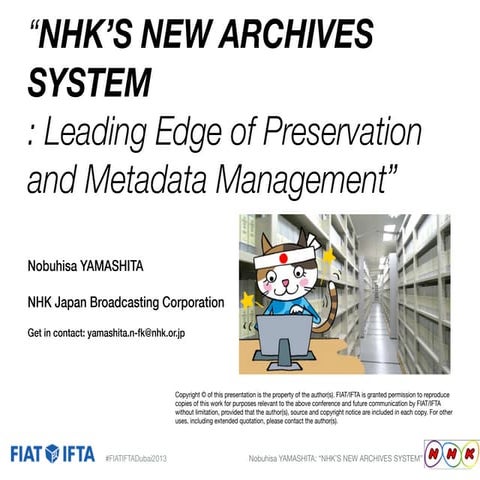 NHK's New Archives System, Nobuhisa Yamashita, NHK | PPT